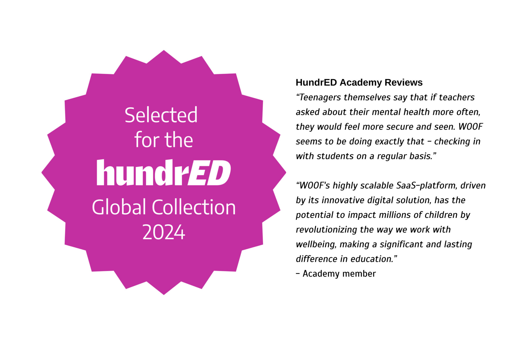 WOOF – Create well-being at YOUR school